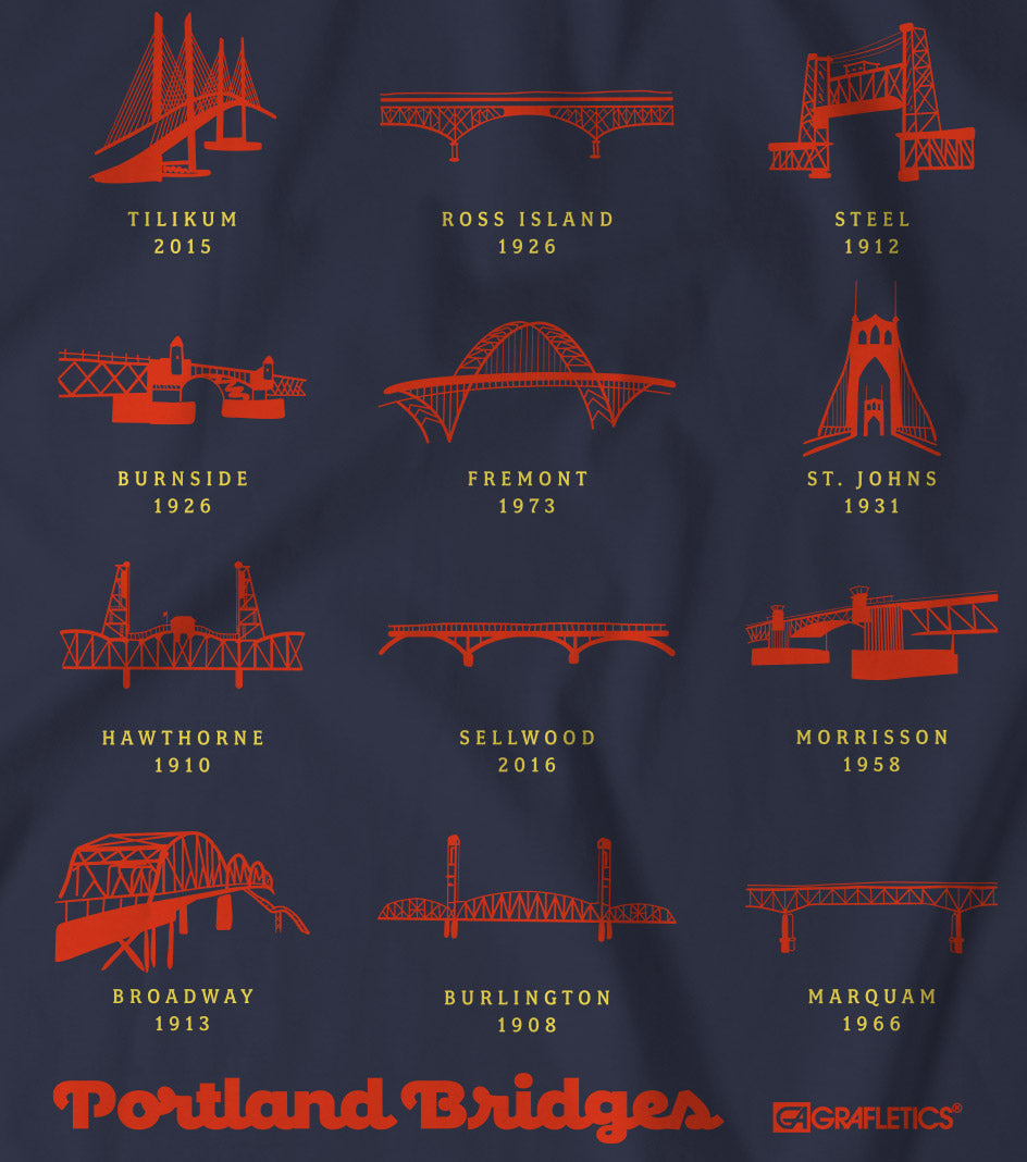 Portland Bridges Tee – Grafletics®